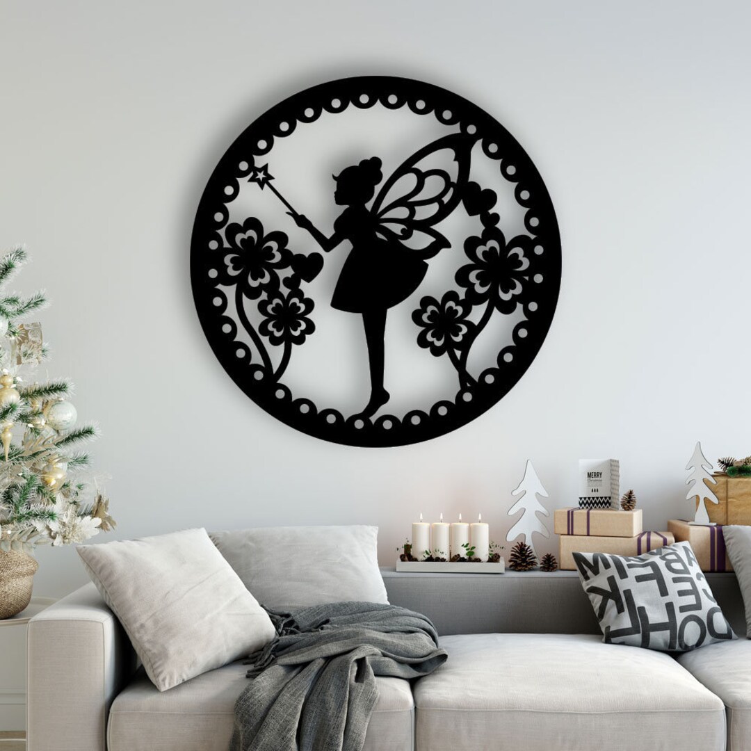Fairy Design Laser Cut Svg Dxf Files Wall Sticker Engraving Decal ...