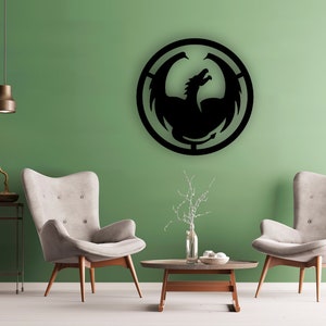 Dragon Circle Design Laser Cut Svg Dxf Files Wall Sticker Engraving ...