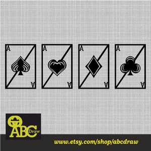 Aces Design Laser Cut Svg Dxf Files Wall Sticker Engraving Decal ...