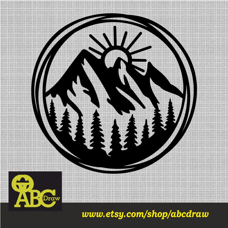 Sun Rise Design laser cut svg dxf files wall sticker engraving | Etsy