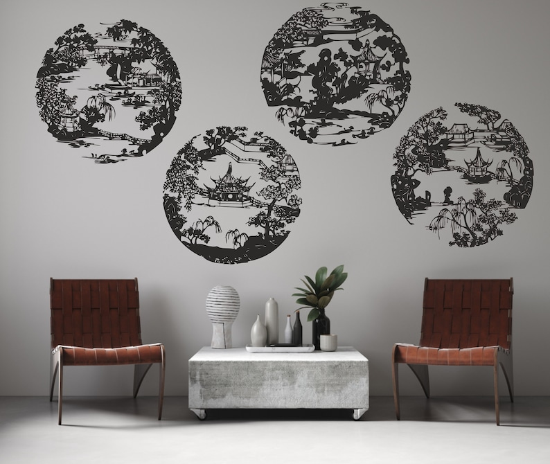 Chinese Design Laser Cut Svg Dxf Files Wall Sticker Engraving - Etsy