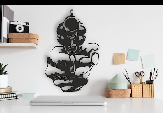 Gun Design Laser Cut Svg Dxf Files Wall Sticker Engraving - Etsy