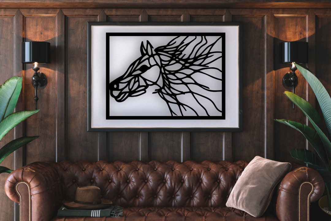 Horse Design Laser Cut Svg Dxf Files Wall Sticker Engraving Decal ...