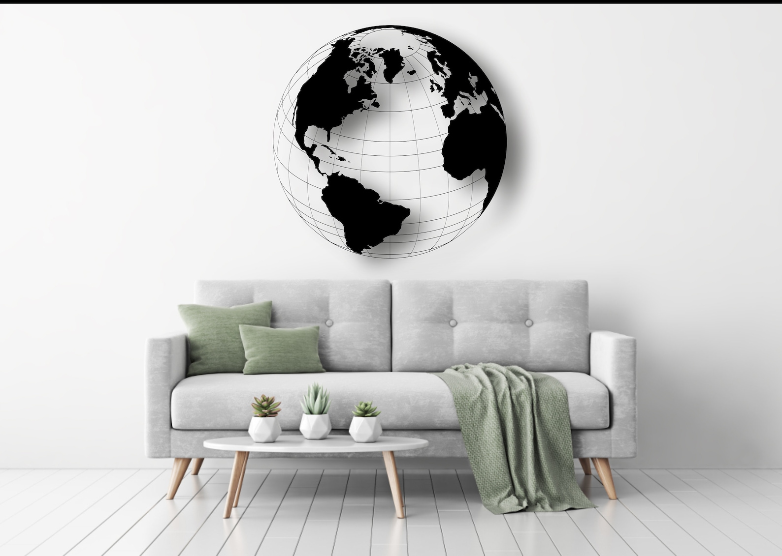 World Globe Design laser cut svg dxf files wall sticker | Etsy