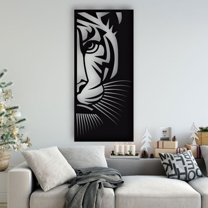 Tiger Design Laser Cut Svg Dxf Files Wall Sticker Engraving Decal ...