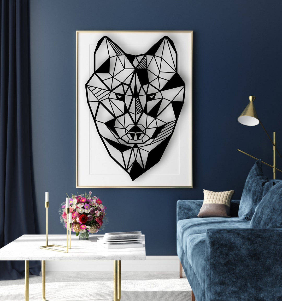 Wolf Head Design Laser Cut Svg Dxf Files Wall Sticker Engraving Decal ...
