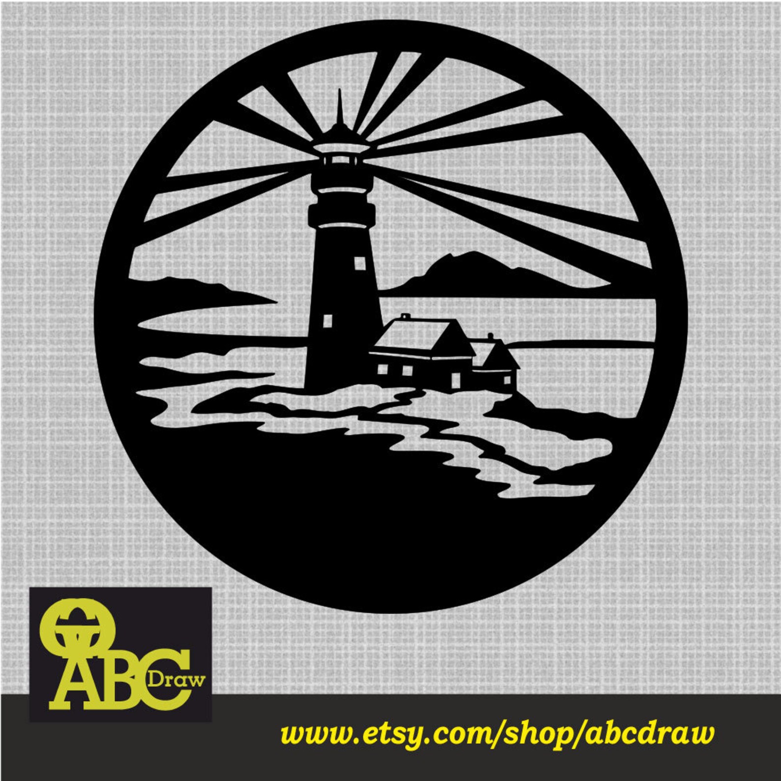 Lighthouse Design Laser Cut Svg Dxf Files Wall Sticker - Etsy