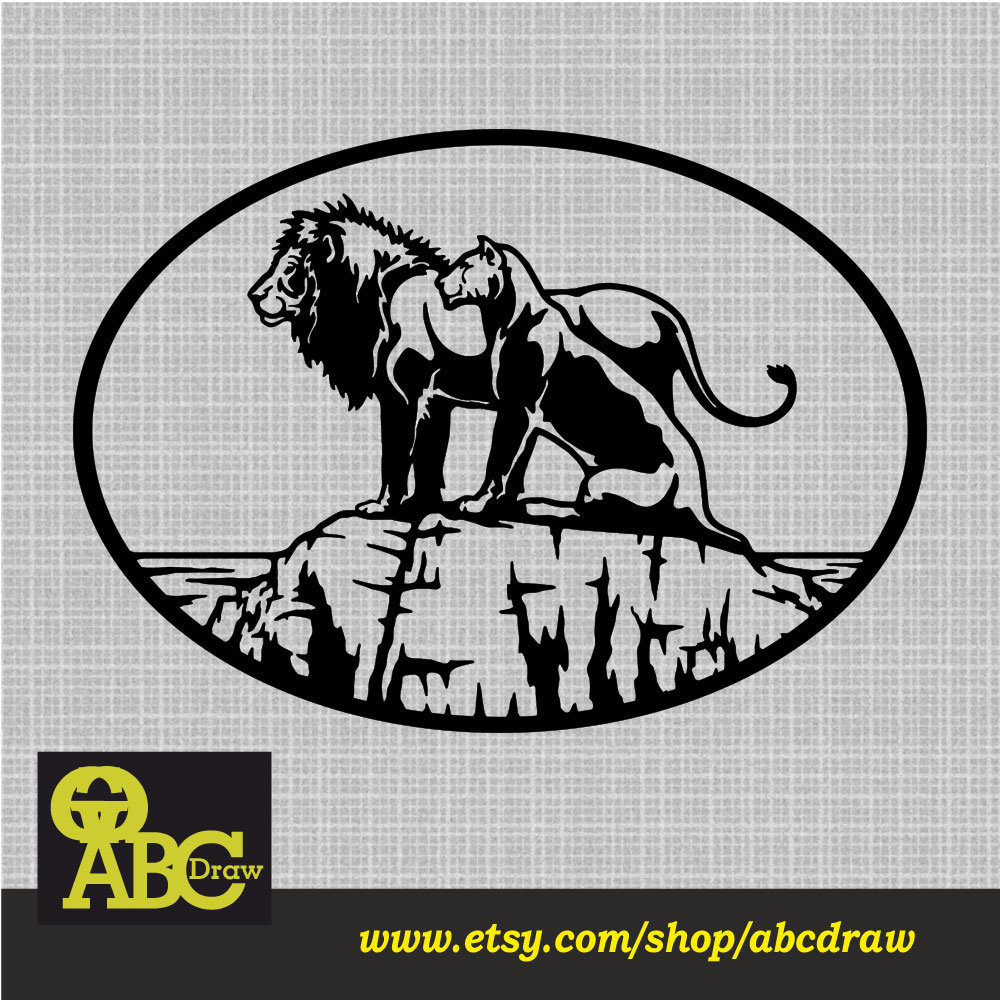 Lion Design Laser Cut Svg Dxf Files Wall Sticker Engraving Decal ...