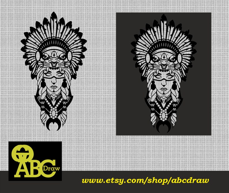 Tribal Chief Woman Design Laser Cut Svg Dxf Files Wall Sticker - Etsy