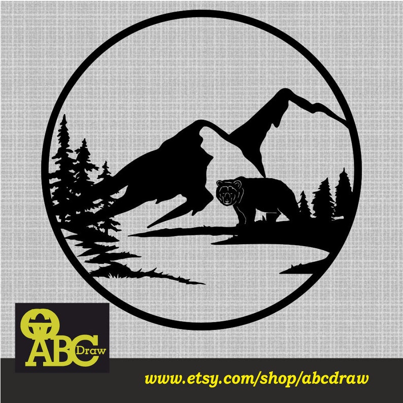 Bear Design Laser Cut Svg Dxf Files Wall Sticker Engraving - Etsy