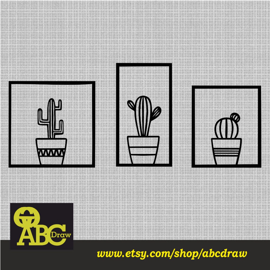 Cactus Design Laser Cut Svg Dxf Files Wall Sticker Engraving - Etsy
