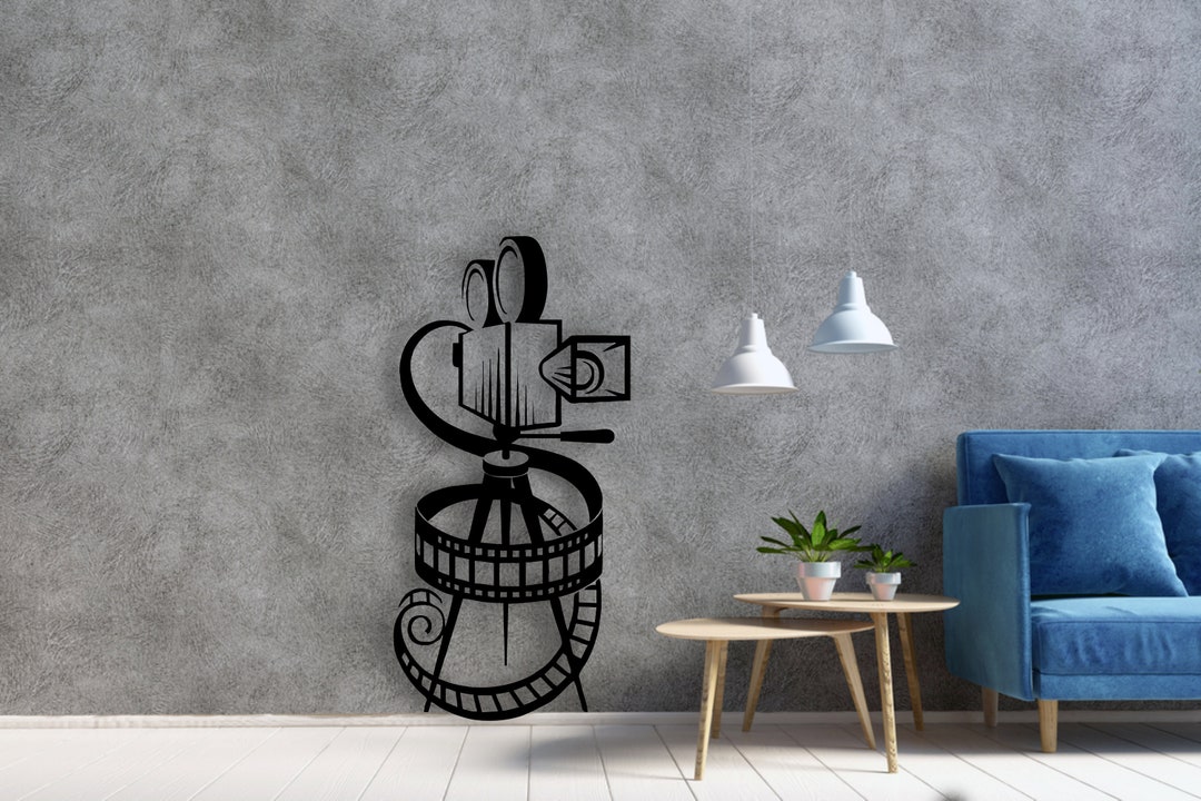 Movie Camera Design Laser Cut Svg Dxf Files Wall Sticker Engraving ...