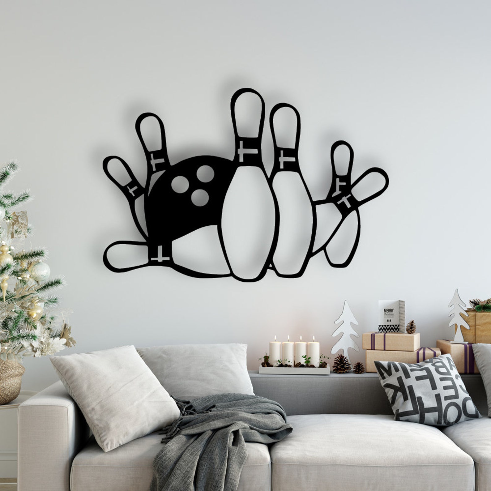 Bowling Design laser cut svg dxf files wall sticker engraving | Etsy