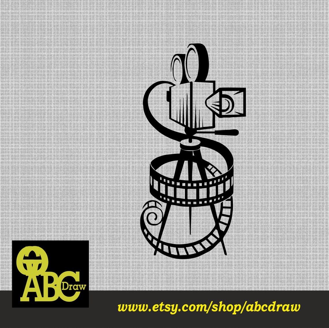 Movie Camera Design Laser Cut Svg Dxf Files Wall Sticker - Etsy