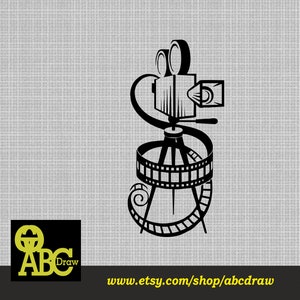 Movie Camera Design Laser Cut Svg Dxf Files Wall Sticker Engraving ...