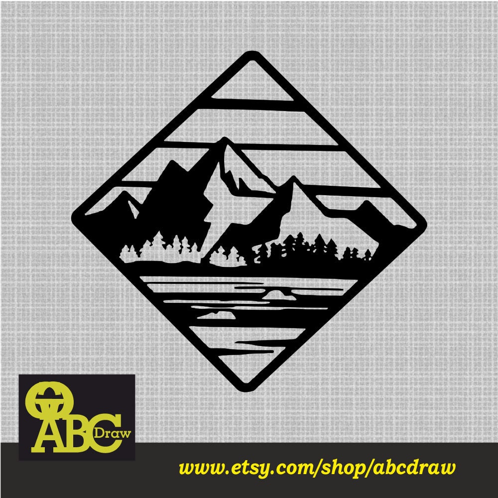 Mountain Design Laser Cut Svg Dxf Files Wall Sticker Engraving - Etsy UK
