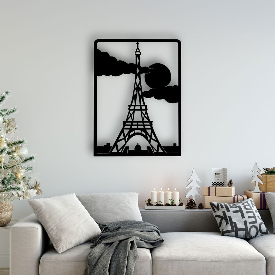 Eiffel Design Laser Cut Svg Dxf Files Wall Sticker Engraving Decal ...