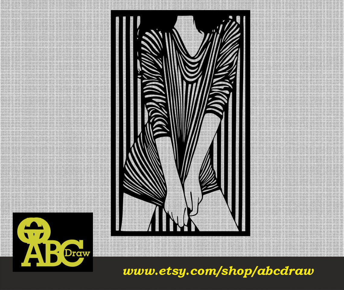 Girl Design Laser Cut Svg Dxf Files Wall Sticker Engraving - Etsy