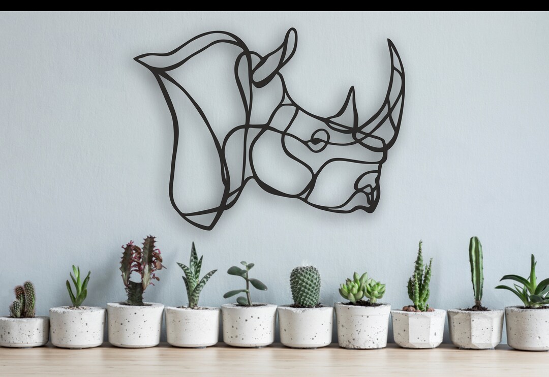 Rhino Design Laser Cut Svg Dxf Files Wall Sticker Engraving - Etsy