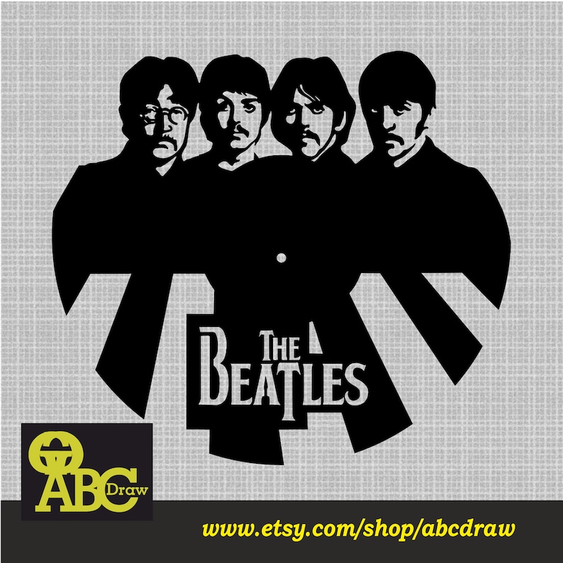 The Beatles Clock Design Laser Cut Svg Dxf Files Wall Sticker | Etsy