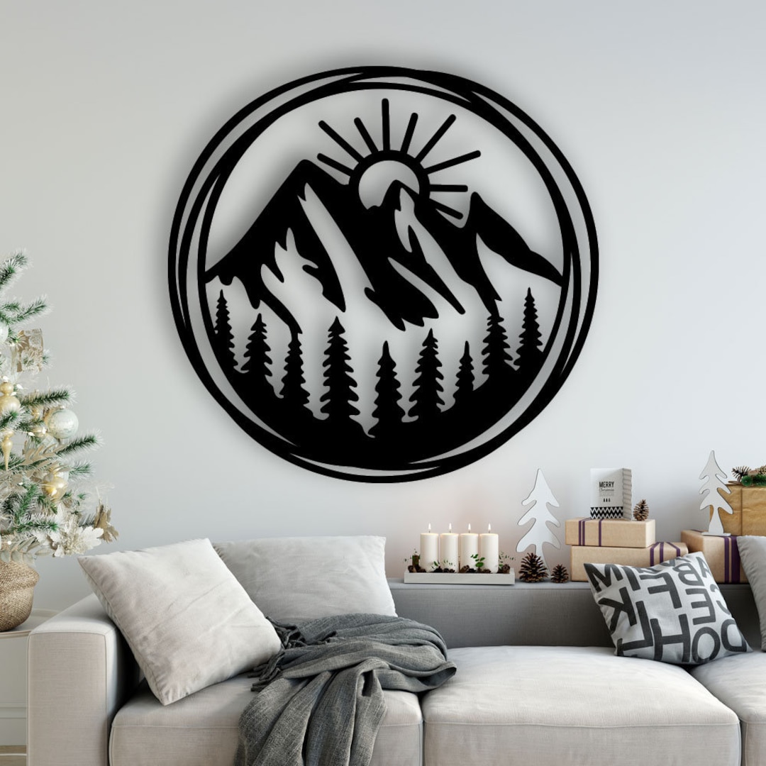 Sun Rise Design Laser Cut Svg Dxf Files Wall Sticker Engraving Decal ...