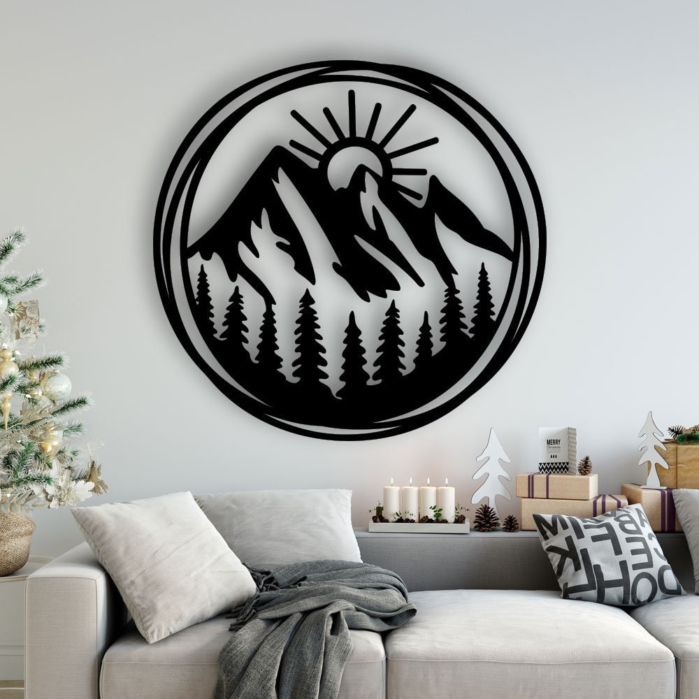 Sun Rise Design laser cut svg dxf files wall sticker engraving | Etsy