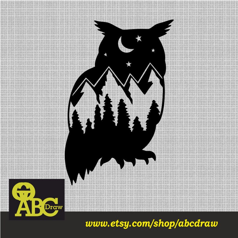 Owl Design Laser Cut Svg Dxf Files Wall Sticker Engraving - Etsy