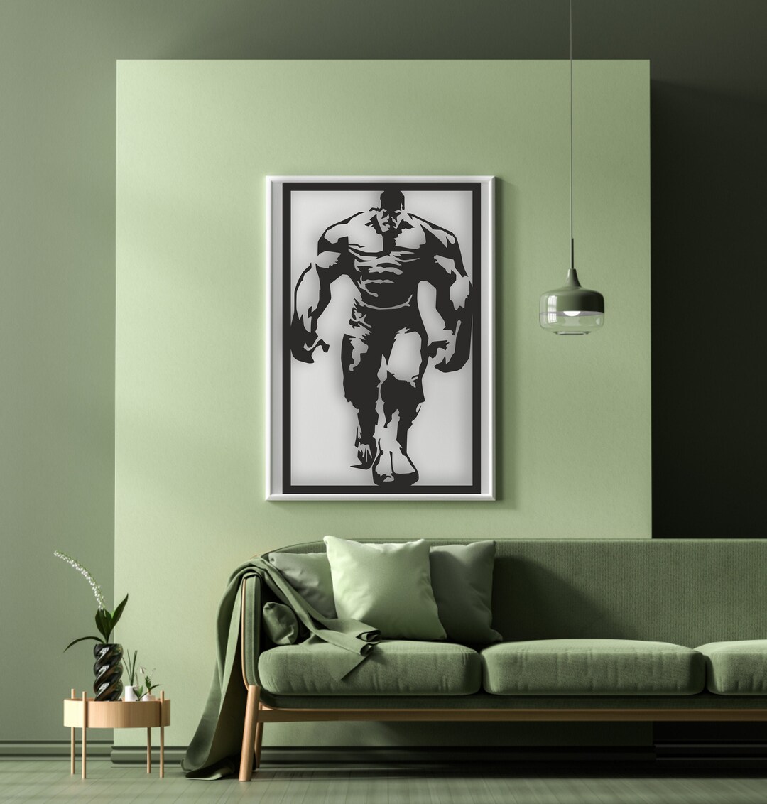 Hulk Design Laser Cut Svg Dxf Files Wall Sticker Engraving Decal ...