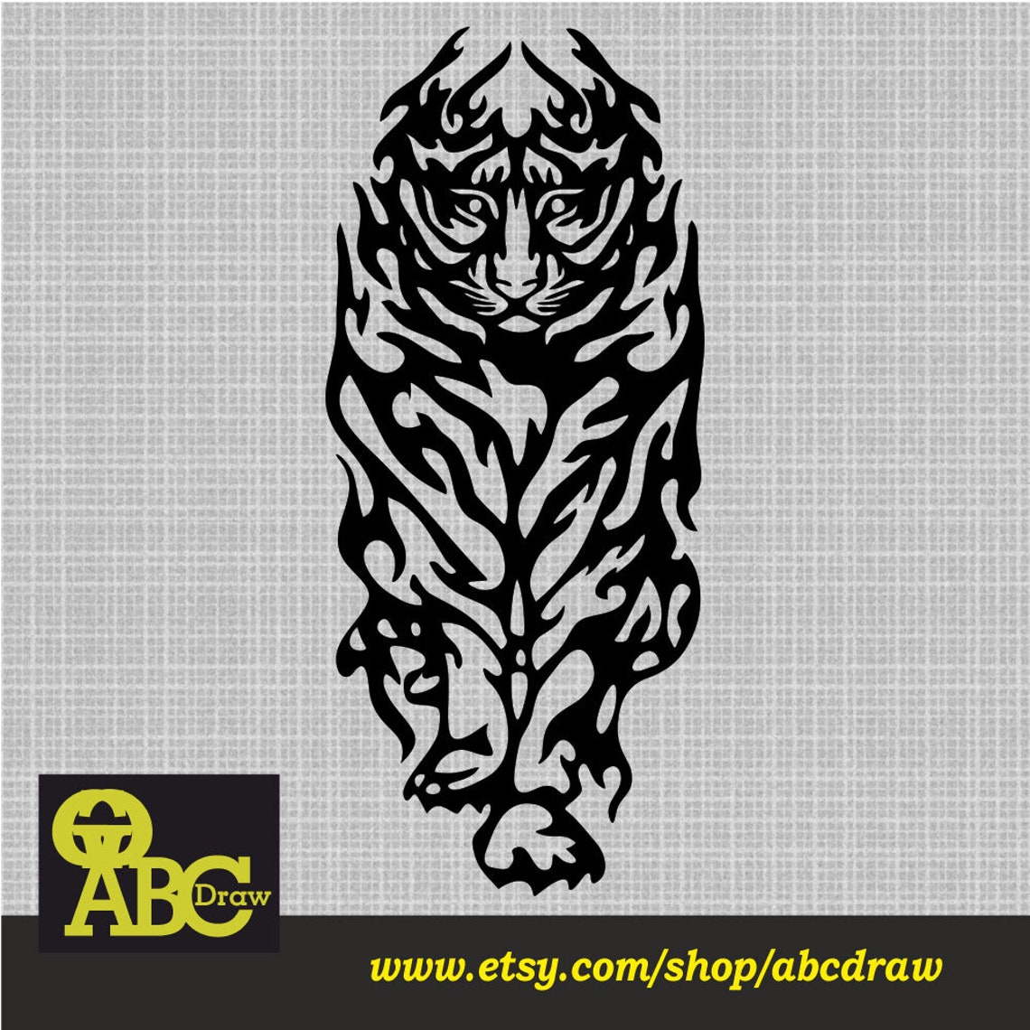 Tiger Design Laser Cut Svg Dxf Files Wall Sticker Engraving | Etsy