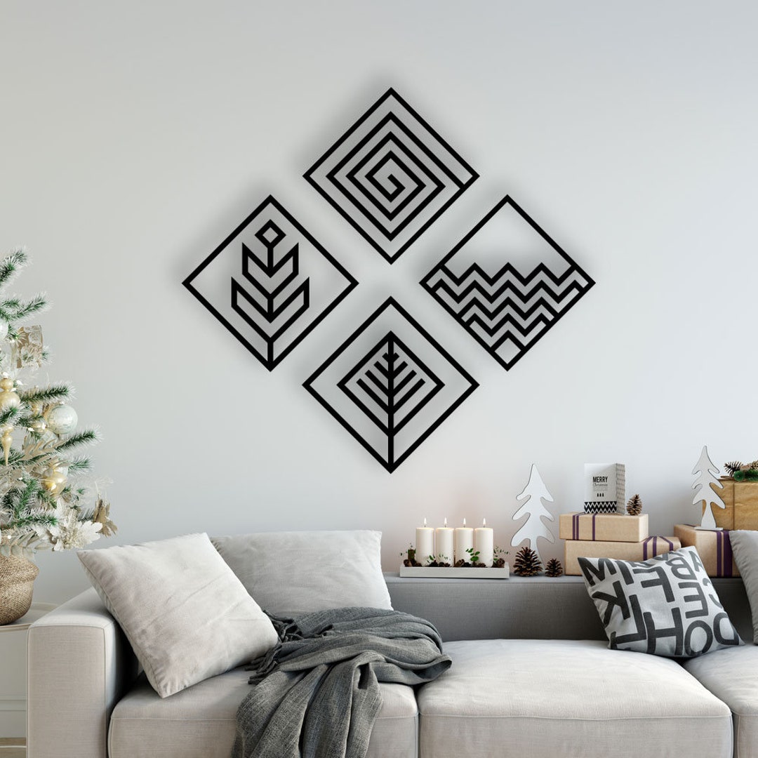 4 Element Design Laser Cut Svg Dxf Files Wall Sticker Engraving Decal ...