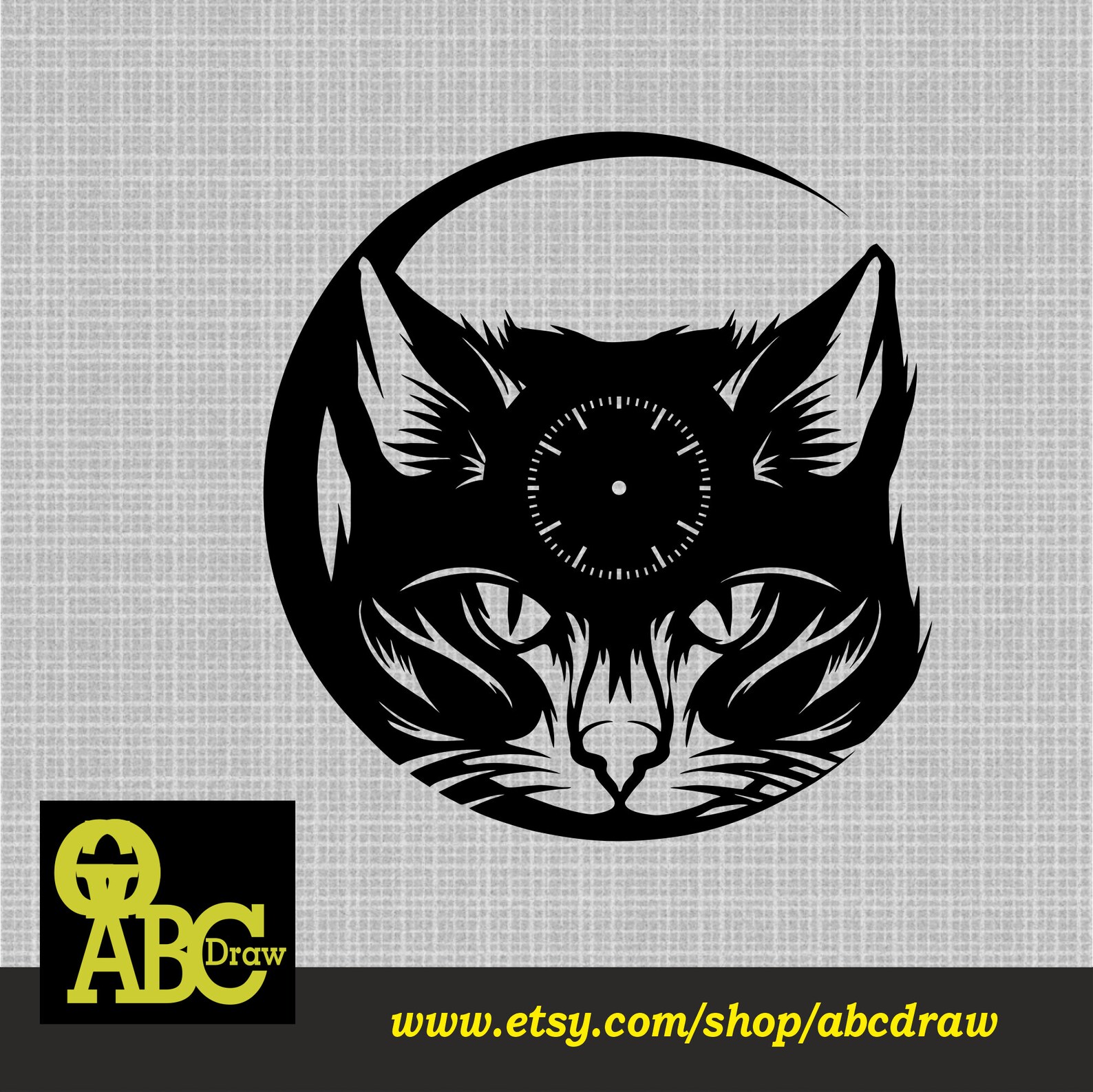 Black Cat Design Laser Cut Svg Dxf Files Wall Sticker Engraving Decal ...