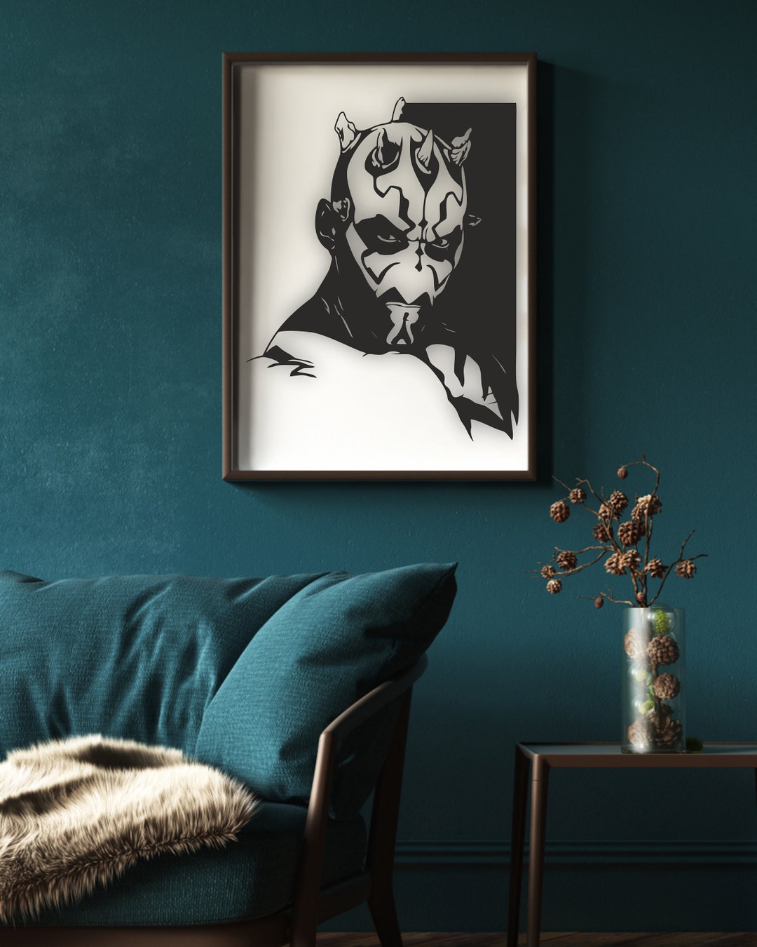 Darth Maul Design Laser Cut Svg Dxf Files Wall Sticker Engraving Decal ...