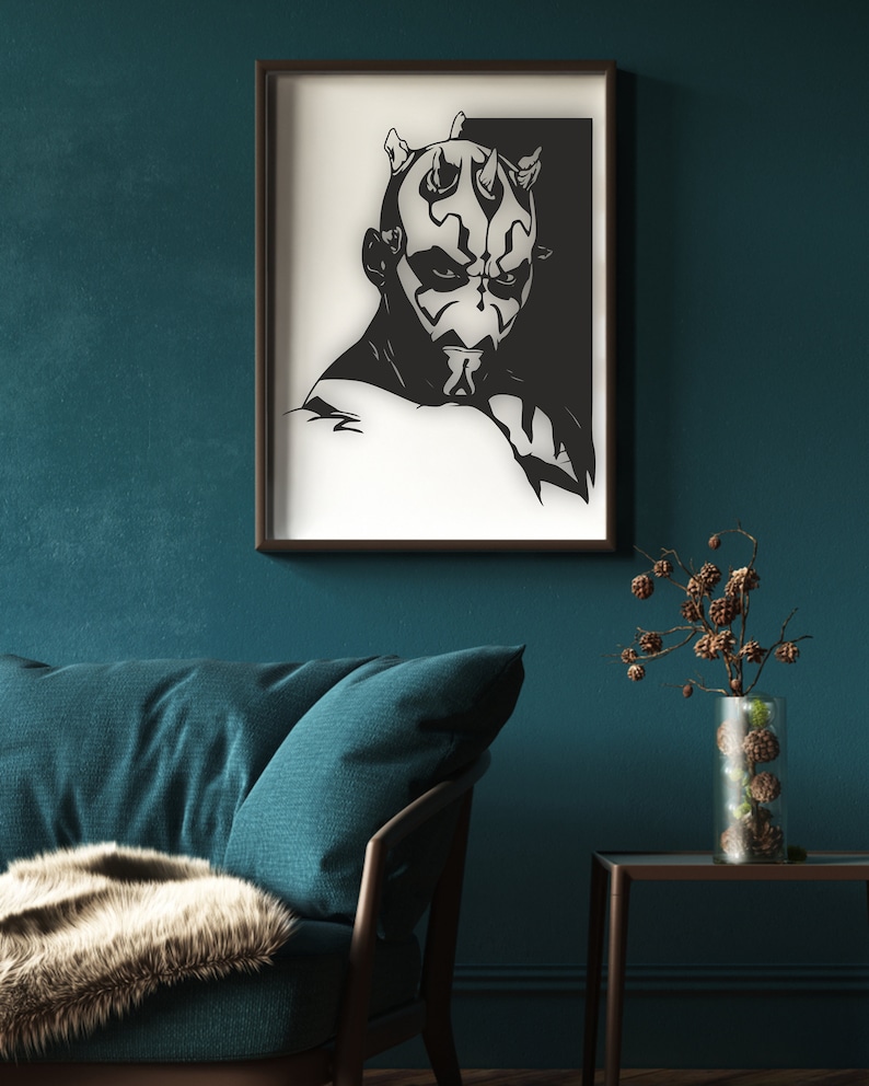 Darth Maul Design Laser Cut Svg Dxf Files Wall Sticker | Etsy