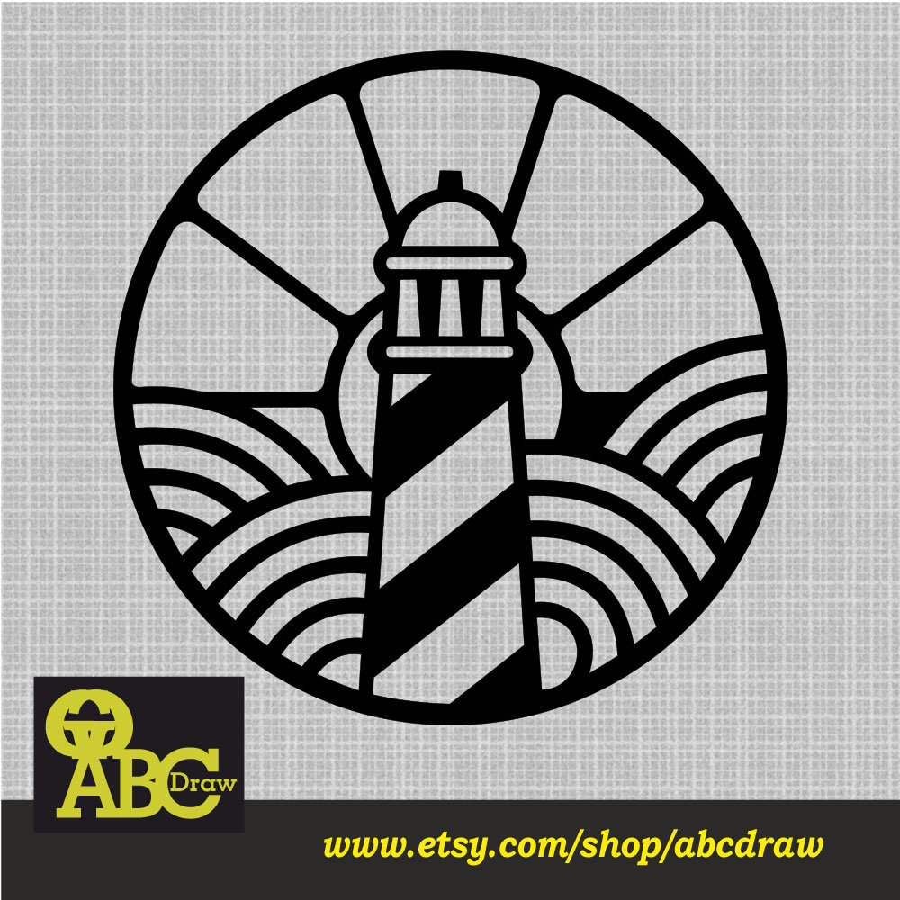 Lighthouse Design laser cut svg dxf files wall sticker | Etsy