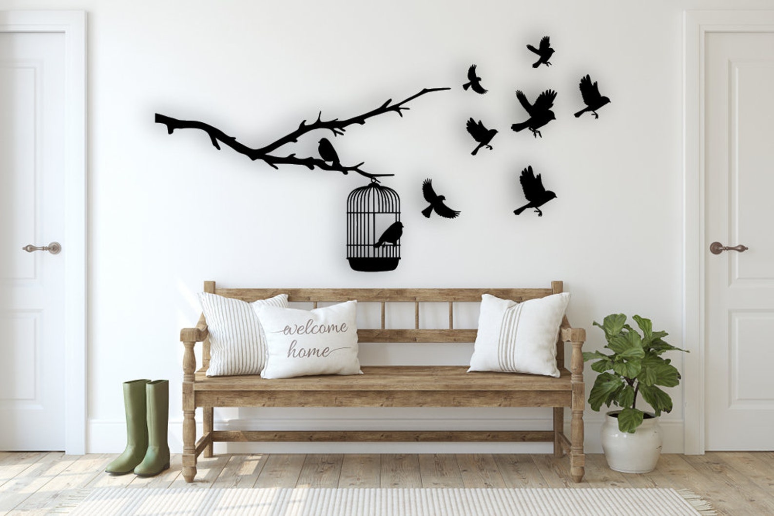 Birds Design Laser Cut Svg Dxf Files Wall Sticker Engraving - Etsy