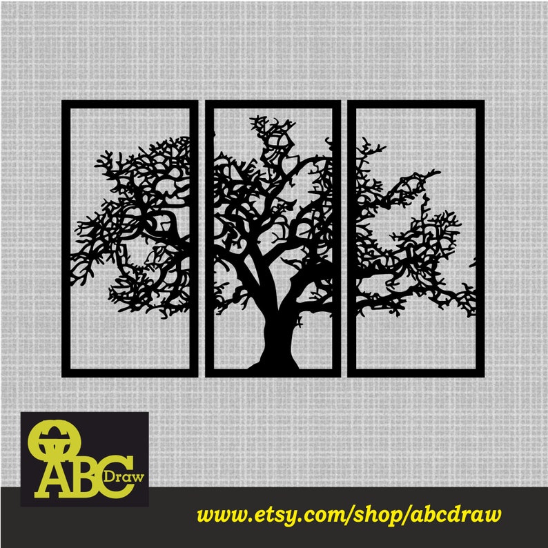 Tree Life Design Laser Cut Svg Dxf Files Wall Sticker - Etsy