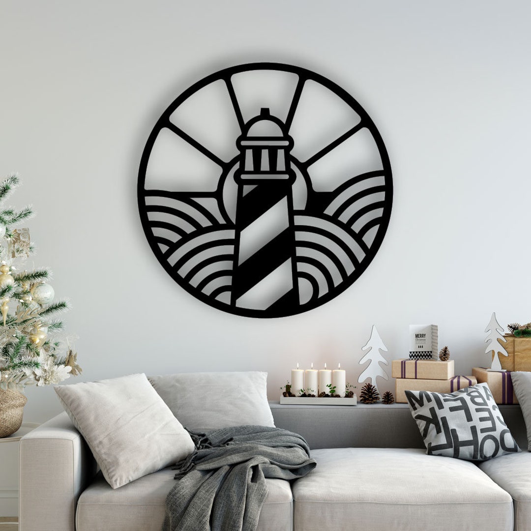 Lighthouse Design Laser Cut Svg Dxf Files Wall Sticker Engraving Decal ...