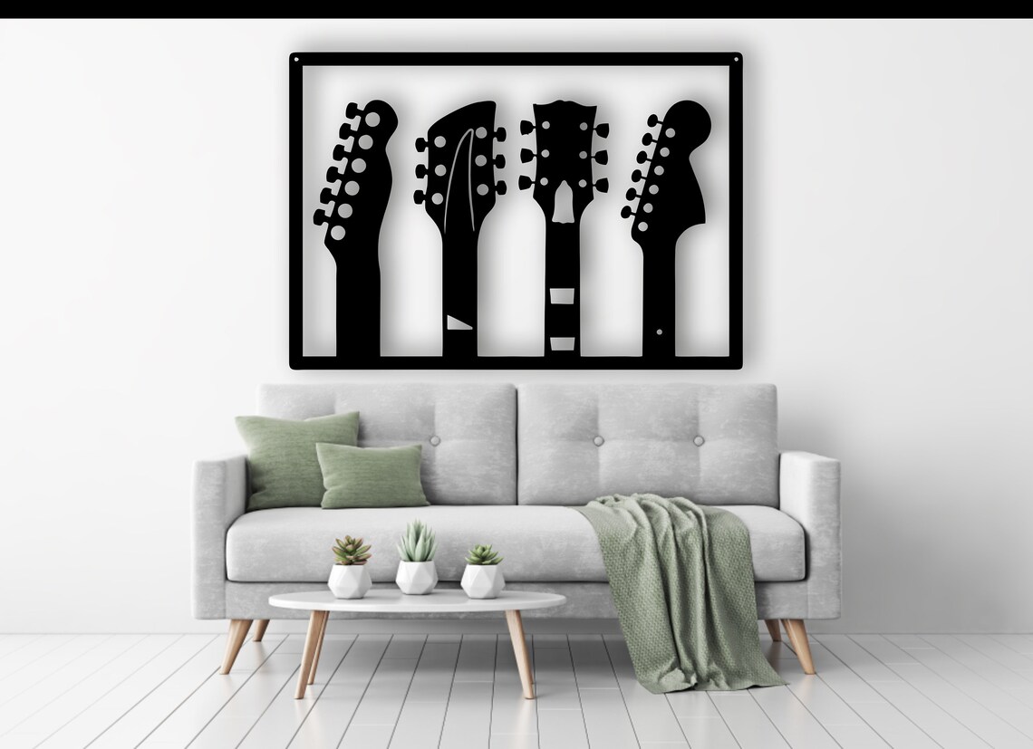 Guitars Design Laser Cut Svg Dxf Files Wall Sticker Engraving Decal ...