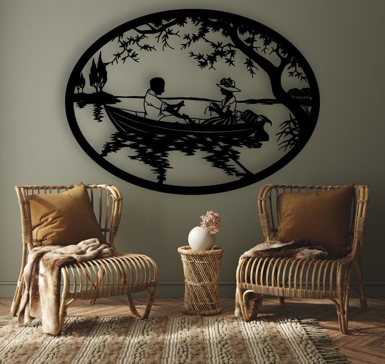 Lake Design Laser Cut Svg Dxf Files Wall Sticker Engraving | Etsy