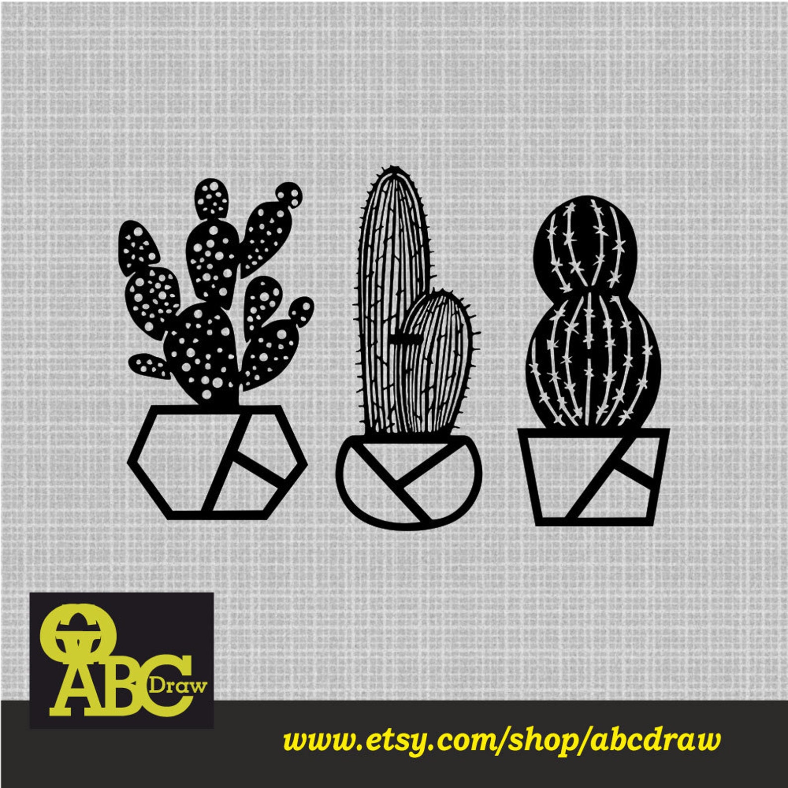 Cactus Design Laser Cut Svg Dxf Files Wall Sticker Engraving Decal ...