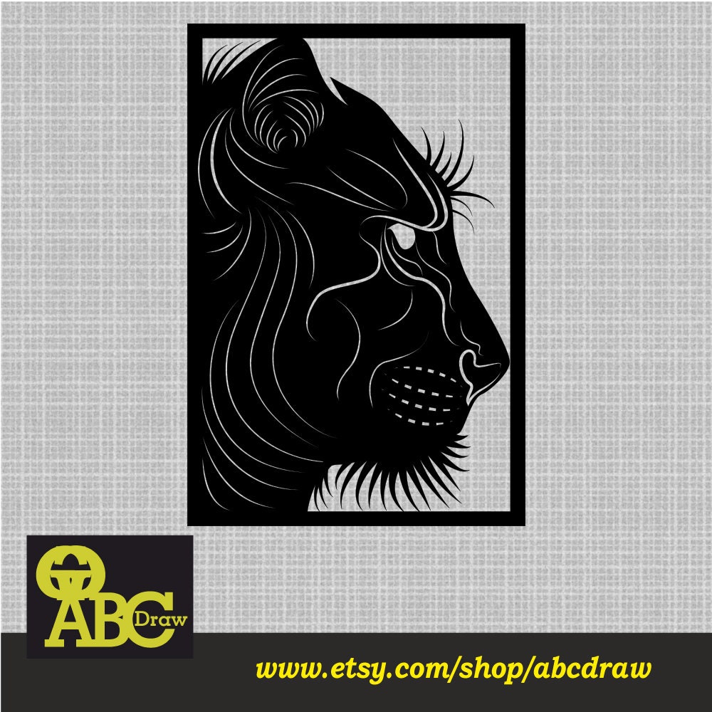 Puma Design Laser Cut Svg Dxf Files Wall Sticker Engraving | Etsy