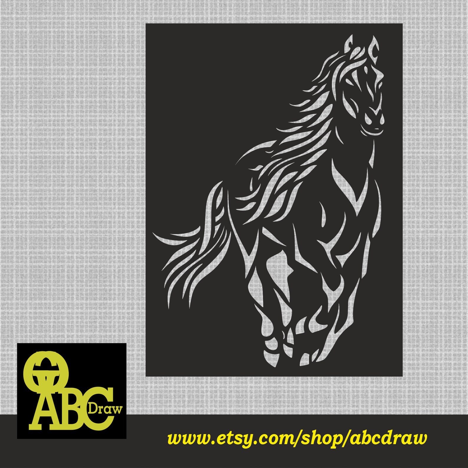 Horse Design Laser Cut Svg Dxf Files Wall Sticker Engraving - Etsy