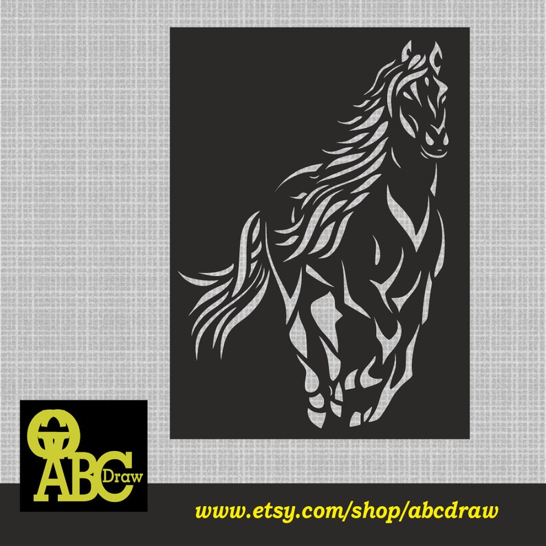 Horse Design Laser Cut Svg Dxf Files Wall Sticker Engraving - Etsy