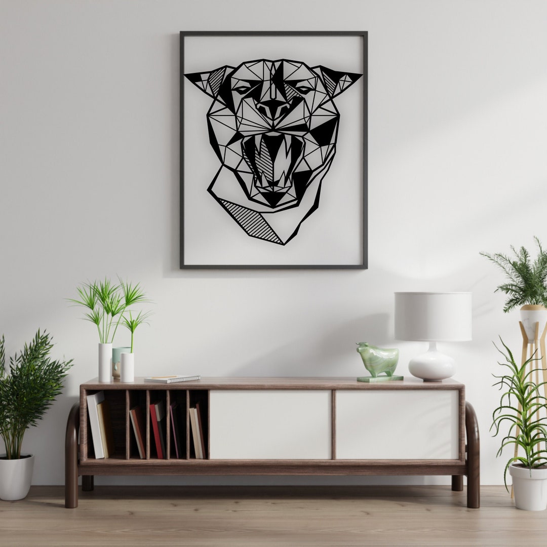 Puma Head Design Laser Cut Svg Dxf Files Wall Sticker Engraving Decal ...