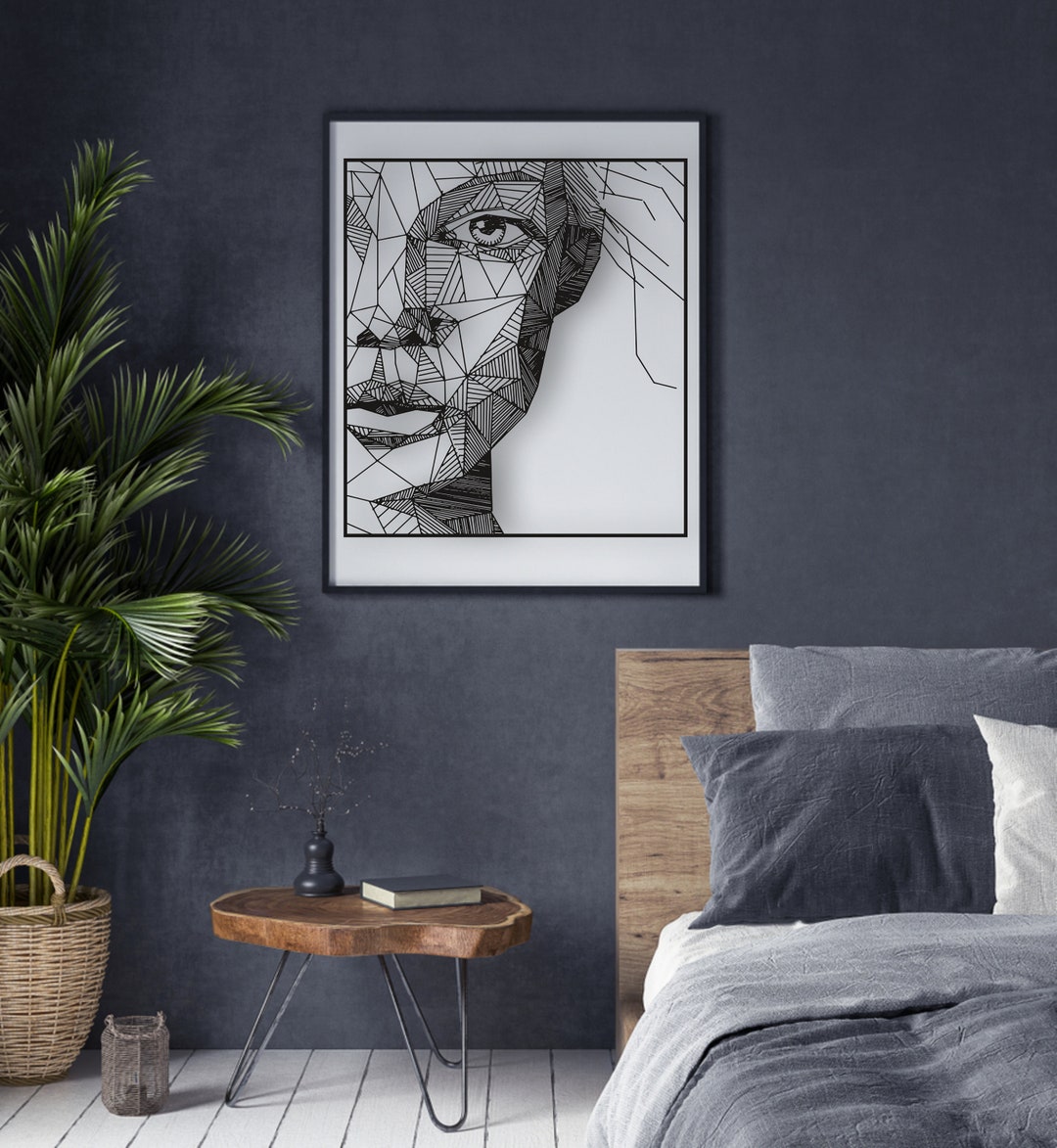 Girl Face Design Laser Cut Svg Dxf Files Wall Sticker Engraving Decal ...