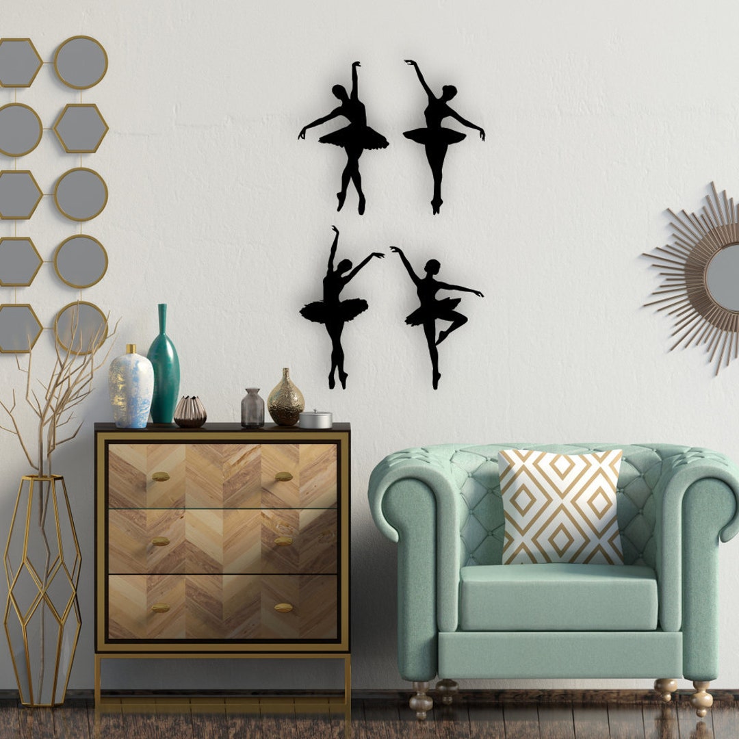 Ballerina Design Laser Cut Svg Dxf Files Wall Sticker Engraving Decal ...