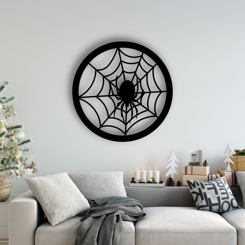 Spider Web Design Laser Cut Svg Dxf Files Wall Sticker - Etsy
