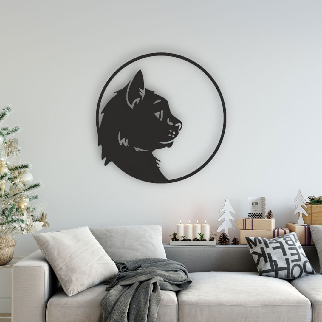 Cat Design Laser Cut Svg Dxf Files Wall Sticker Engraving Decal ...