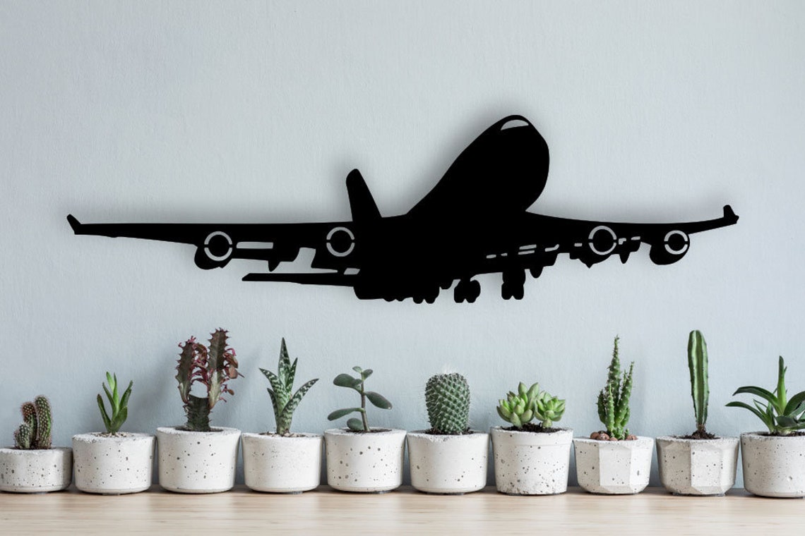 Plane Design Laser Cut Svg Dxf Files Wall Sticker Engraving | Etsy