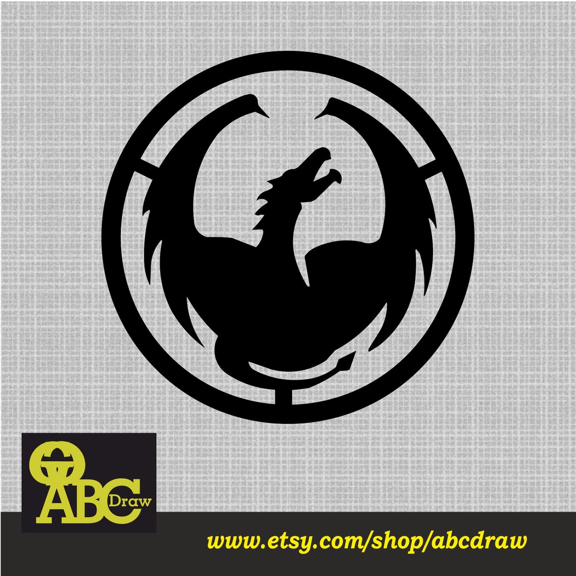Dragon Circle Design laser cut svg dxf files wall sticker | Etsy